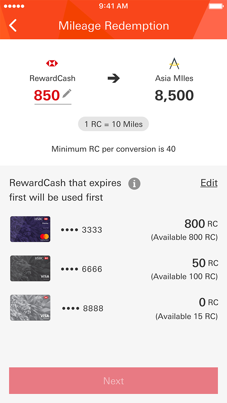 Redeem Miles on HSBC Reward+ - Feature - Redeem miles